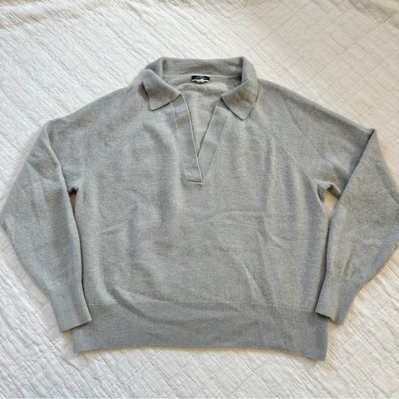 J. Crew | Sweaters | Jcrew Cashmere Collared Vneck Sweater Large Polo ...